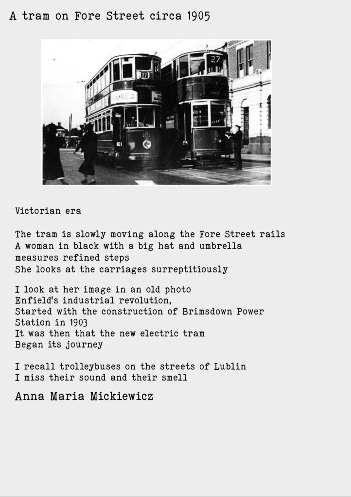 A Tram on Fore Street circa 1905 – Anna Maria Mickiewicz – Poetic Voices